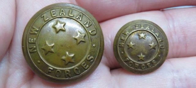 NEW ZEALAND FORCES Pair of WWII/Pre-WWII Brass Uniform Buttons J R ...