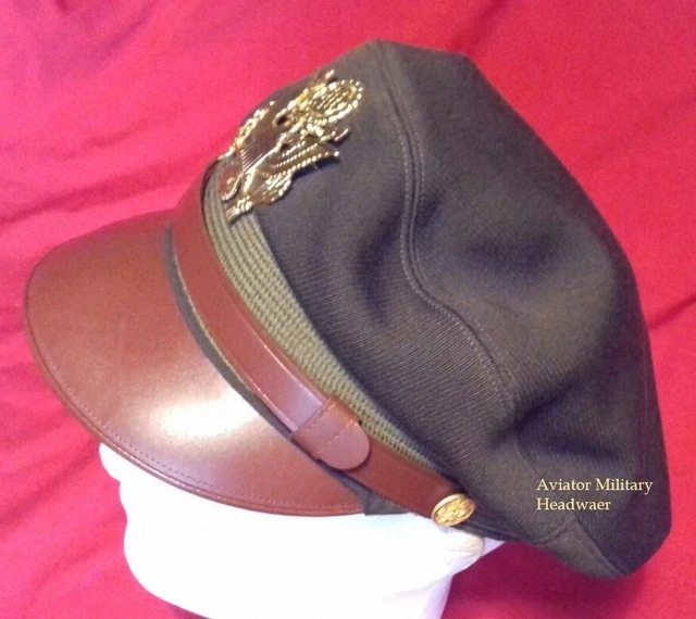 REPRO WW2 'FLIGHTER' style USAAF Officer's Crusher Cap Hat 100% Wool ...