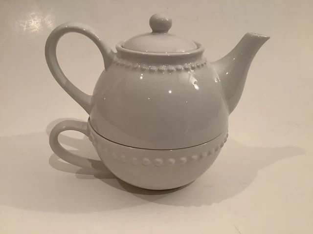 SECOND CUP TEA For One - White Tea Pot & Mug Set $19.58 - PicClick CA