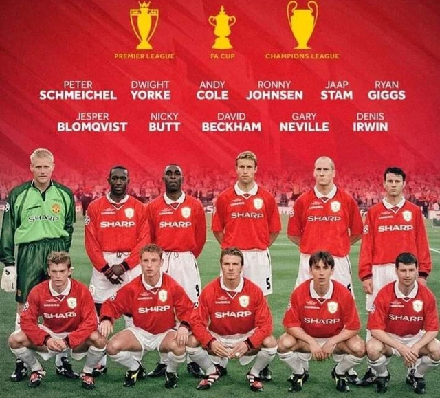 MANCHESTER UNITED FC Football Club Man Utd Treble 1999 Fridge Magnet ...