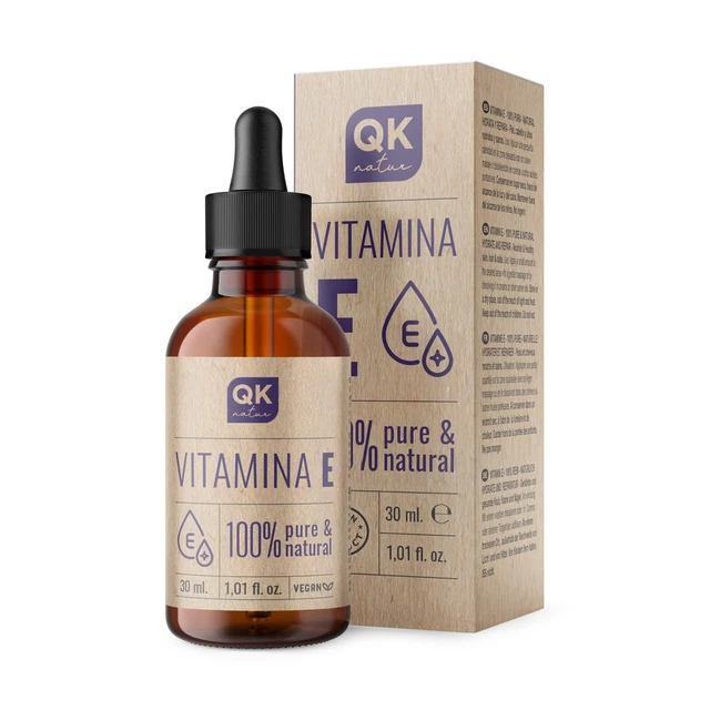 QKNATUR PURE LIQUID Vitamin E (Tocopherol) 30 ml Natural Plant Based ...