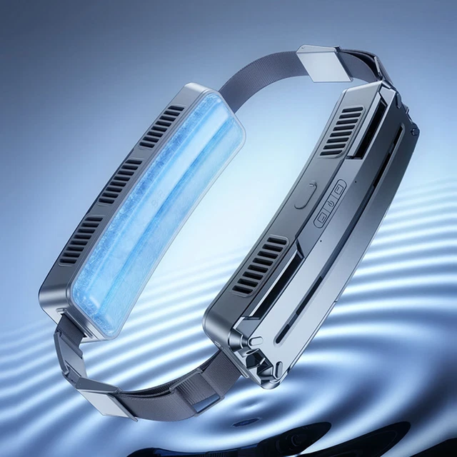 REMOVABLE ICE PACK Mini Wearable Personal Fan USB Rechargeable for ...