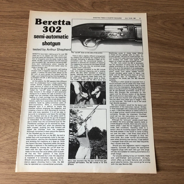 (ST/PUN16) FIREARMS ARTICLE Beretta 302 Semi-Automatic Shotgun. A ...