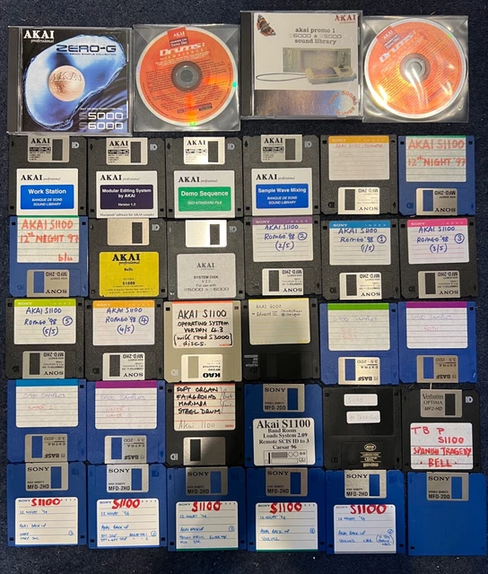 AKAI SAMPLER SAMPLE CDs floppies, CD-ROM, library - over 30 S1100 ...