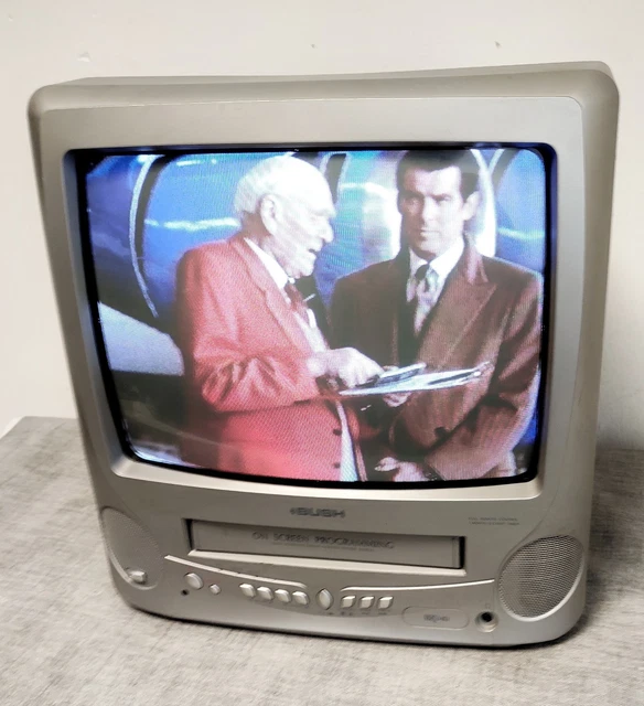 BUSH 14& VINTAGE Gaming TV Combi VHS Player VCR BTV18SIL/VA Fully Working Remote £79.99 ...