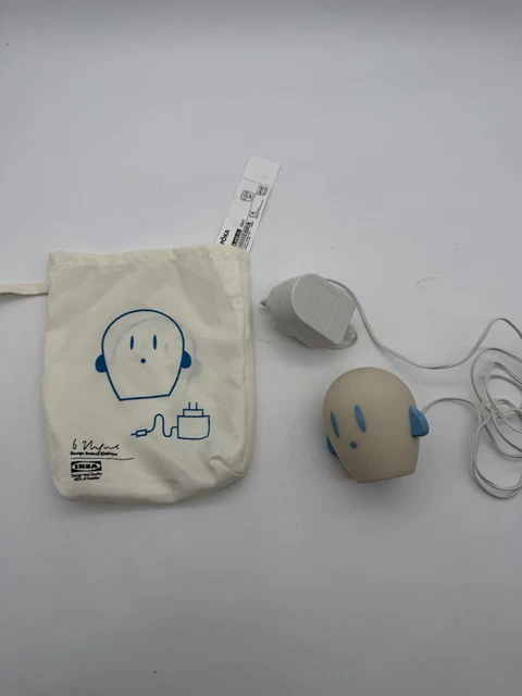 IKEA WHITE SPOKA Ghost Blue Led Night Light Soft Lamp Nursery £24.99 ...