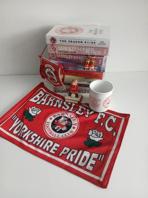 BARNSLEY FOOTBALL CLUB Bundle VHS Video Tapes Car Flag Cup / Mug ...