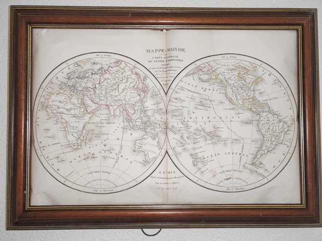 MAPPE MONDE, WORLD Map, 1832 by Félix Delamarche successeur Robert de ...