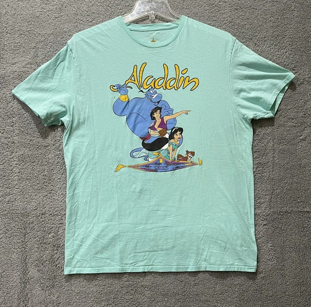 DISNEYS ALADDIN MAGIC Carpet Apu Genie Classic 90s Movie Teal Mens XL ...