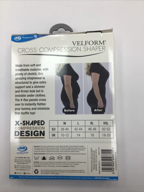 JML VELFORM CROSS Compression Shaper Short Black XL £17.99 - PicClick UK