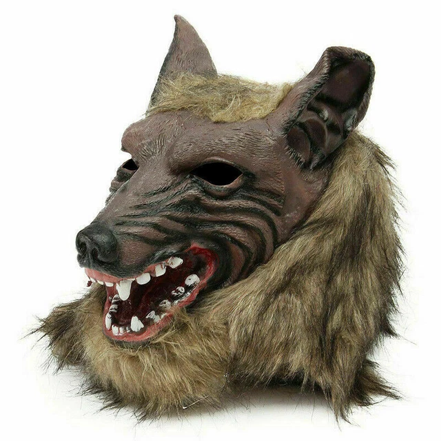 HALLOWEEN RUBBER WOLF Head Face Mask Werewolf Cosplay Costume Party ...