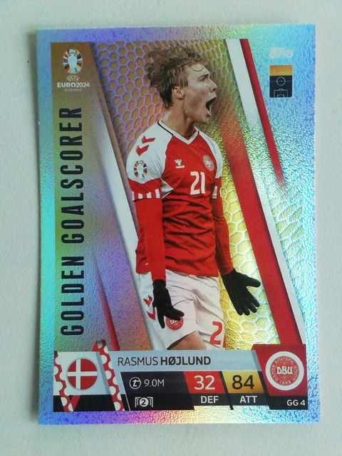TOPPS MATCH ATTAX EURO 2024 EM GG4 Golden Goalscorer Rasmus Hojlund ...