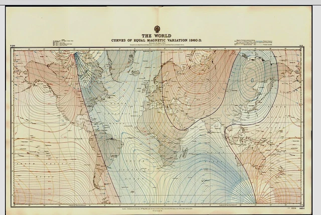 ADMIRALTY CHART NO.5374. CURVES of EQUAL MAGNETIC VARIATION, THE WORLD ...