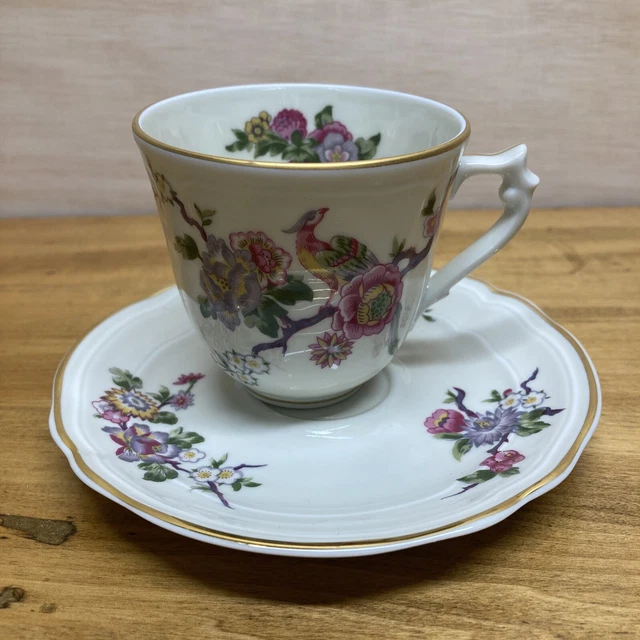 BERNARDAUD LIMOGES FRANCE "Bengali" Coupe & Soucoupe OISEAU DE PARADIS ...