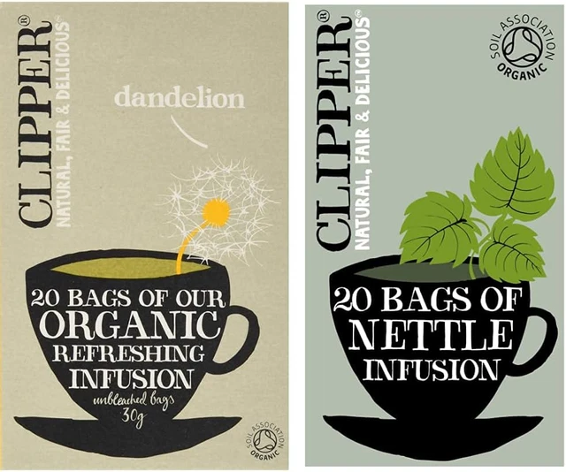 CLIPPER ORGANIC DANDELION Infusion 20 Bags (Pack of 6, Total 120 ...
