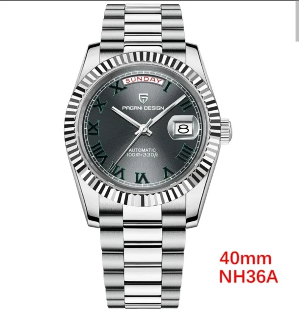 PAGANI DESIGN WATCH Pd-1783 40mm Automatic Grey Dial Day Date £49.99 ...