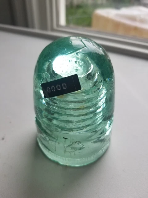 CRISP LIGHT GREEN CANADIAN PACIFIC RY CD-143 Antique Glass telegraph ...