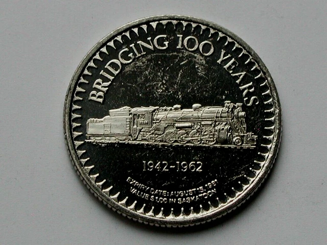 SASKATOON SASKATCHEWAN CANADA 1981 Trade DOLLAR Token with CPR Steam ...