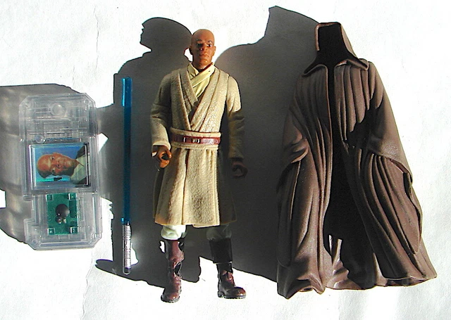FIGURINE ARTICULÉE STAR Wars TPM Mace Windu avec puce commtech 1999 ...
