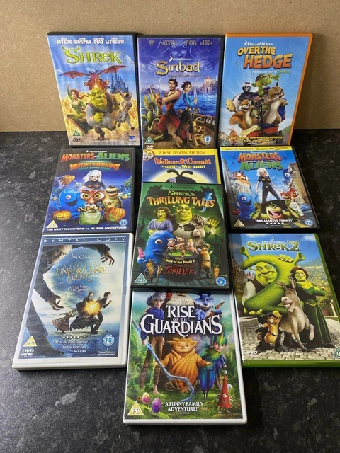 BUNDLE OF 10 Dreamworks Studios Children's/Family DVDs Including Shrek ...