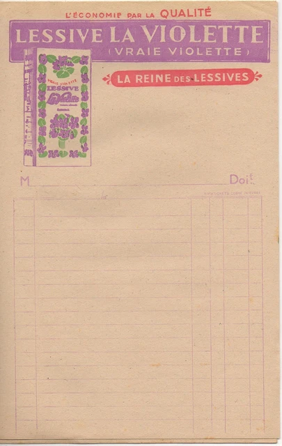 ANCIENNE FACTURE VIERGE Lessive La Violette EUR 2,00 - PicClick FR