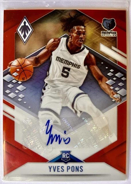 2021-22 PANINI CHRONICLES Yves Pons (RC) Phoenix recrue auto rouge PRA ...