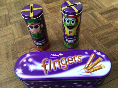 CADBURY FINGERS & FREDDO FACES Frog/ Monkey MONEY BOX TINS EMPTY £6.50 ...