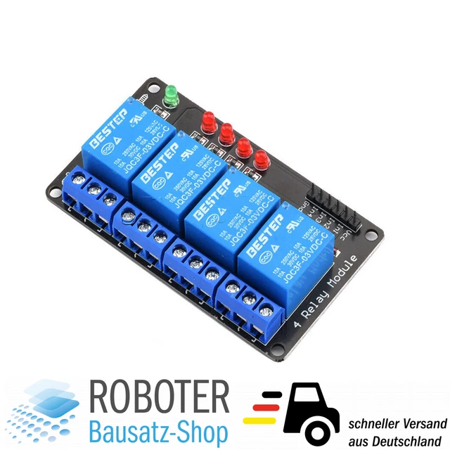 LOW-LEVEL TRIGGER RELAIS 4 Channel 3.3V 3V Arduino Raspberry Pi ESP32 EUR 9,78 - PicClick DE