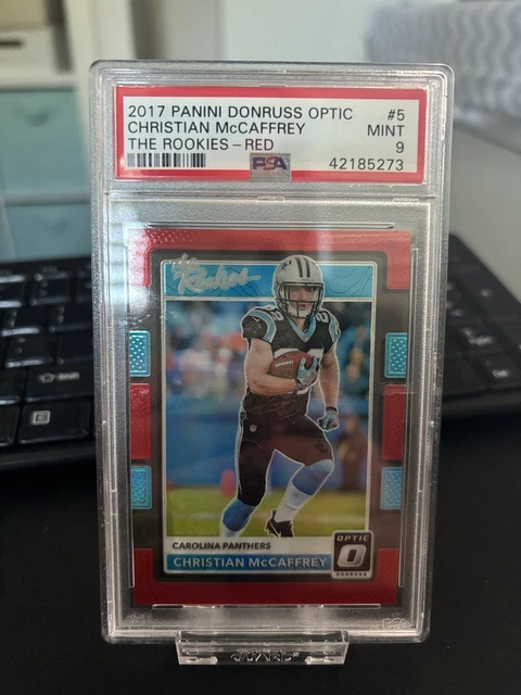 2017 DONRUSS OPTIC Christian McCaffrey The Rookies Red /99 PSA 9 EUR 10 ...