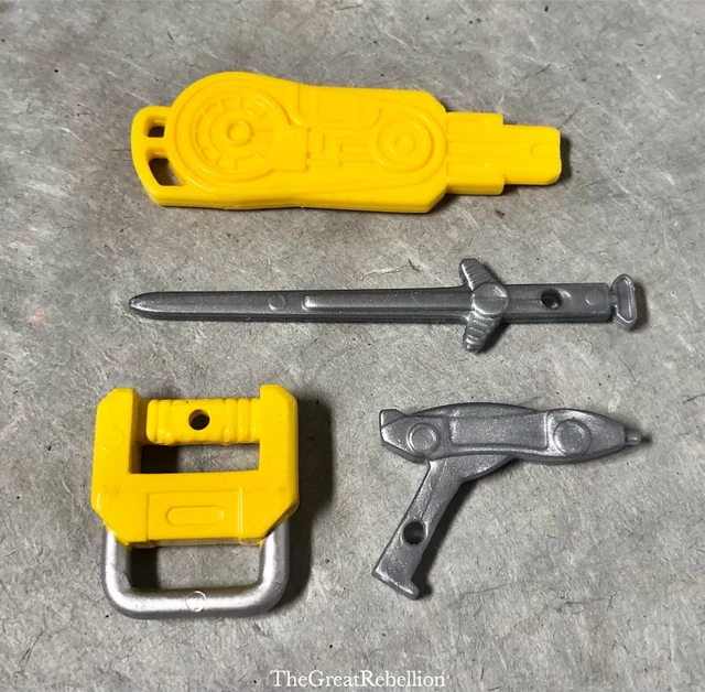 POWER RANGERS TURBO Key double action Yellow Ranger figure 1997 weapons ...