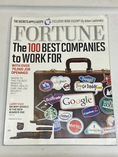 FORTUNE MAGAZINE FEB 2012 100 Best Companies to Work For Apple Larry ...