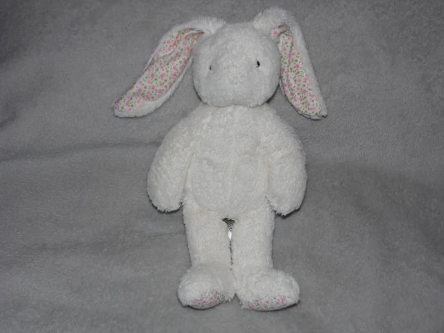 MOTHERCARE RABBIT SOFT toy white bunny floral £22.50 - PicClick UK