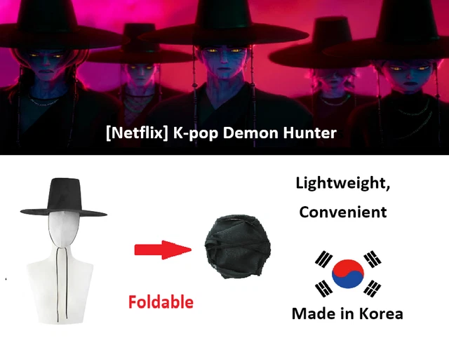 NETFLIX K-POP DEMON Hunter - Korean Traditional Foldable Hat (Gat) Easy ...