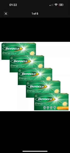X5 PACKS OF 30 Berocca Orange Tablets, 30-Pack, Vitamins B1 B2 £37.11 ...