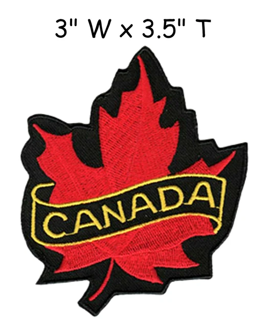 CANADIAN FLAG PATCH EMBROIDERED IRON-ON CANADA EMBLEM MAPLE LEAF applique RED $8.04 - PicClick CA