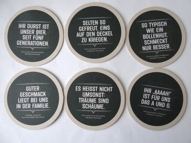 6 VERSCH. BIERDECKEL, Ulmer Brauerei, Bauhöfer, Renchen, Baden ...