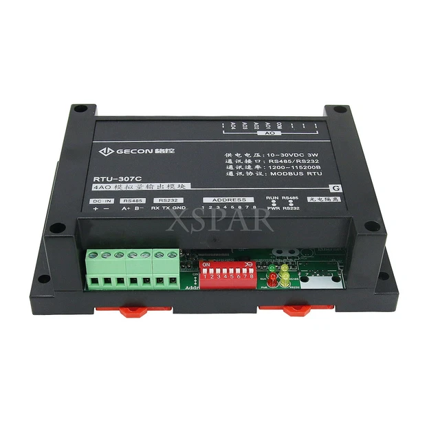 ANALOG OUTPUT MODULE 0-20MA/4-20MA/0-5V/0-10V For MODBUS Controller RTU ...