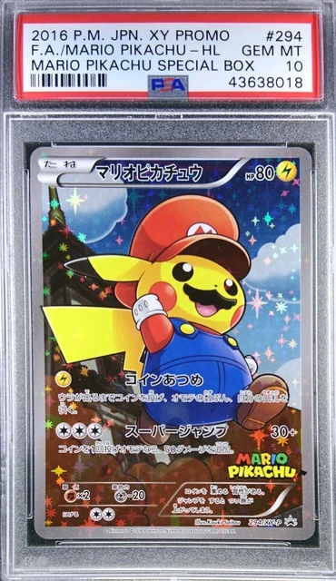 POKÉMON PROMO JAPONAIS XY 294/XY-P Mario Pikachu Spécial 2016 PSA 10 ...