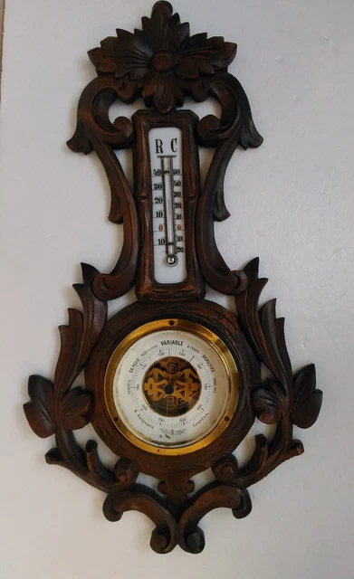 ANTICO BAROMETRO TERMOMETRO Antique Barometer Guignard Yverdon Scala ...