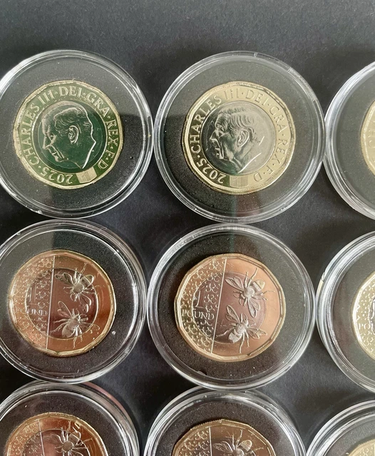 2025 KING CHARLES Bee Capsuled 20 Coins One Pound £1 Coin Collection ...