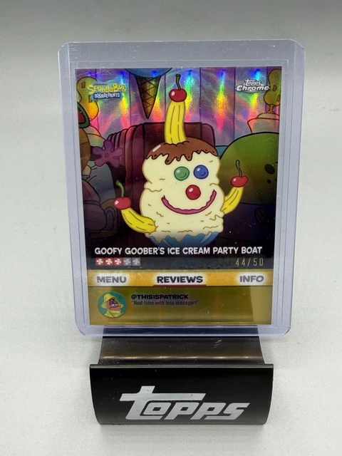 2025 TOPPS CHROME SpongeBob Goofy Goober’s Ice Cream Party Boat Gold ...