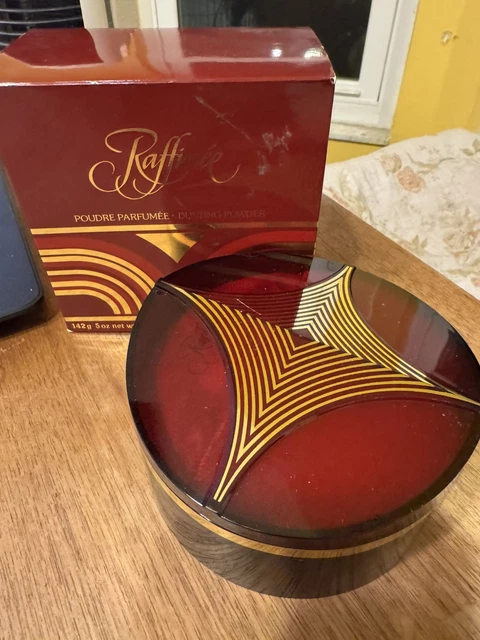 VINTAGE RAFFINEE DUSTING Body Powder 5 Oz~By Houbigant~Gorgeous Red ...