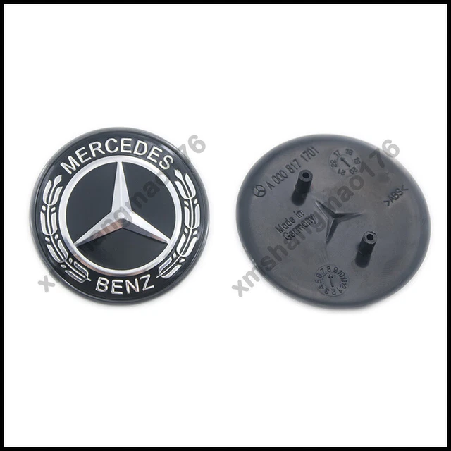 MERCEDES-BENZ NOIR EMBLÈME capot 2 broches logo couronne de laurier GLC ...