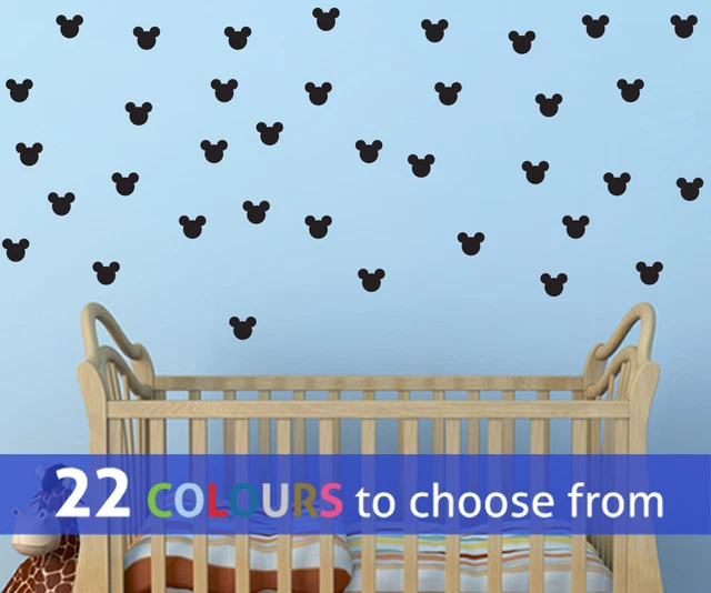 MICKEY MOUSE 36 head pack ears 2 inch wide wall art sticker decal ...