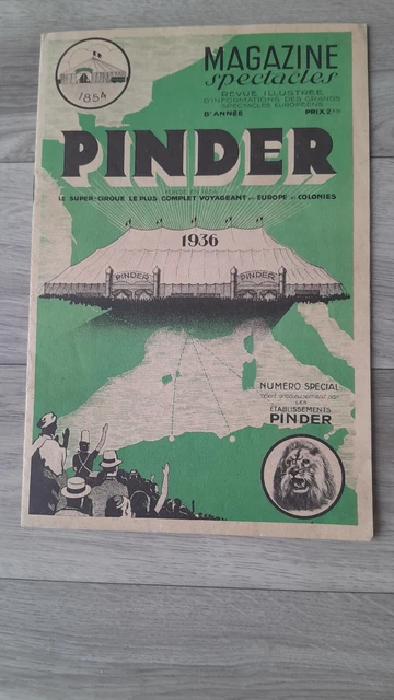 MAGAZINE SPECTACLES REVUE illustrée Cirque PINDER 1936 EUR 90,00 ...