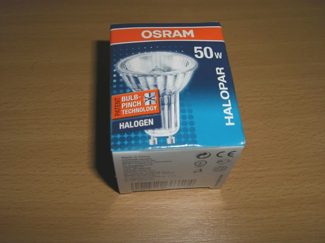 AMPOULE AUTHENTIQUE OSRAM HALOPAR 16 ALU 50W 350ML IEC 60357 2800K EUR ...
