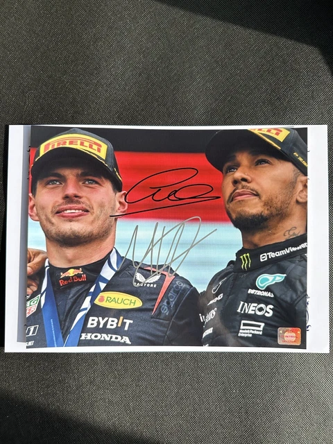 MAX VERSTAPPEN & Lewis Hamilton F1 Photo Autograph 8X10 Hand Signed ...