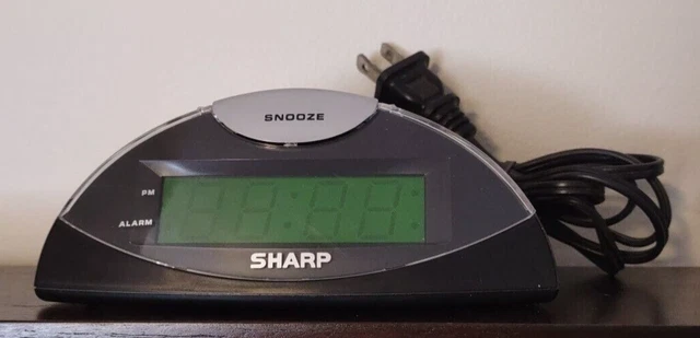 SHARP MODEL SPC019 Black Alarm Clock Green LED Display $5.99 - PicClick