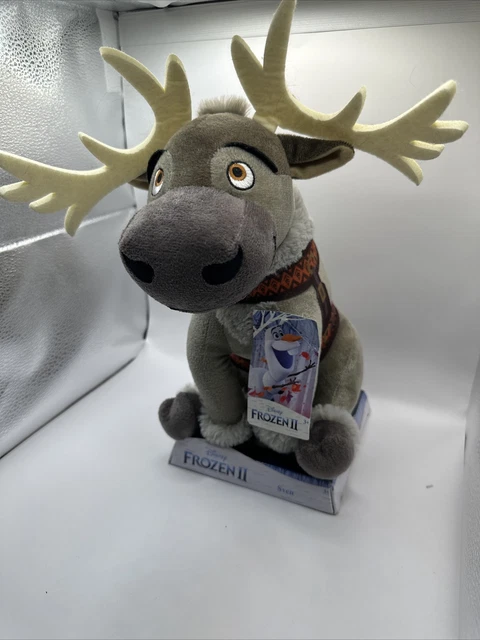 DISNEY PARKS FROZEN II 2 Sitting Sven Reindeer 14" Plush Toy Stuffed ...