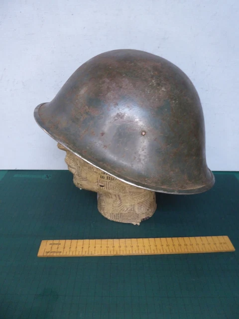 WW2 D-DAY PERIOD British Army Turtle helmet shell . High chin strap ...